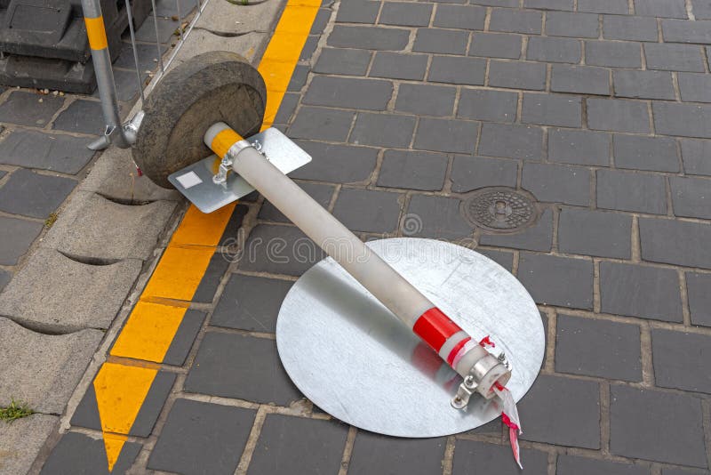 Road Sign Down stock photo. Image of tiles, street, works - 268034228