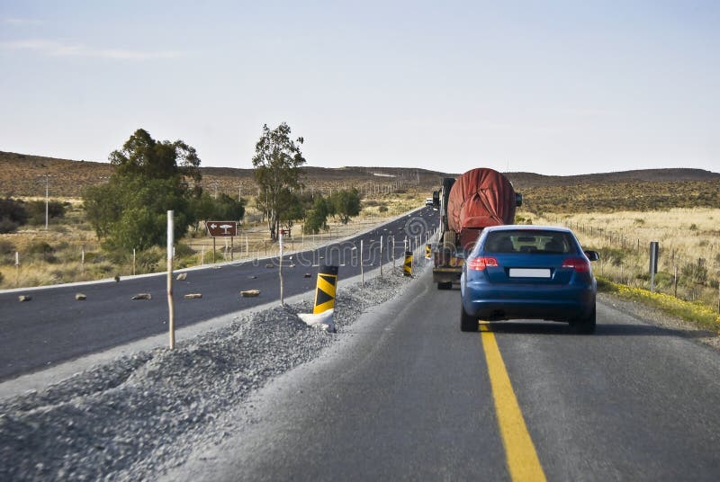 Temporary Road, Single Lane Traffic Stock Image - Image of dirt ...