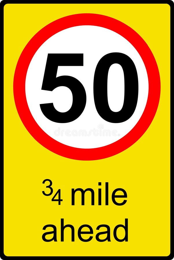 Temporary Speed Limit Ahead Sign Stock Vector - Illustration of ...