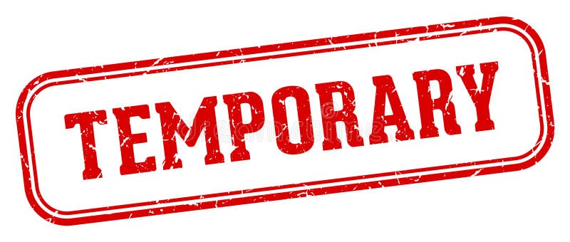 Temporary Stamp. Temporary Rectangular Stamp on White Background Stock ...