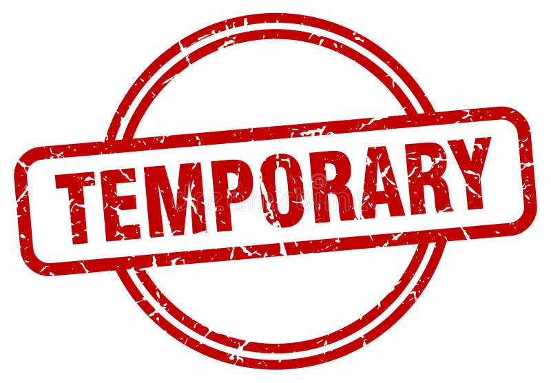 Temporary Stamp. Temporary Round Vintage Grunge Label Stock Vector ...