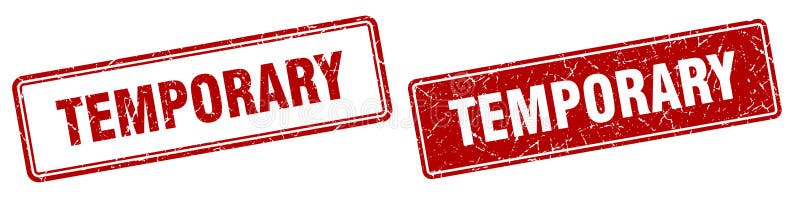Temporary Stamp Set. Temporary Square Grunge Sign Stock Vector ...