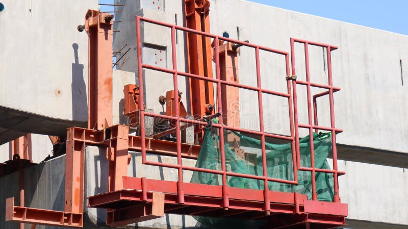 Temporary Steel Structure between Elevated Beams Stock Image - Image of ...