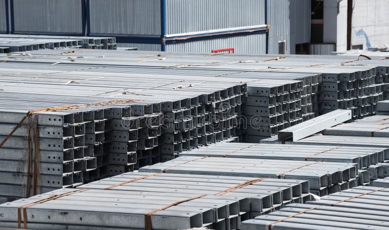 Warehouse of Storage of Galvanized Metal Rolling Stock Photo - Image of ...