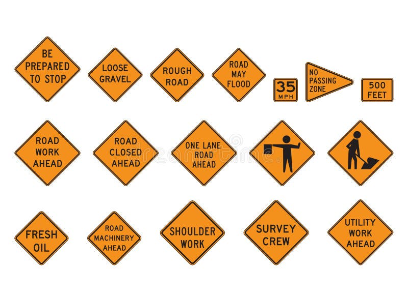 Temporary Traffic Control Signs and Plaques on Low Volume Roads Stock ...