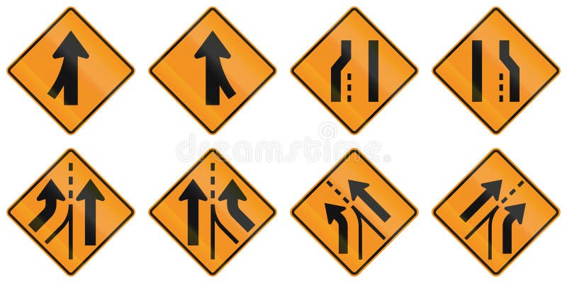 Temporary United States MUTCD Road Signs Stock Illustration ...