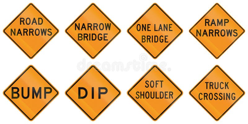 Temporary United States MUTCD Road Signs Stock Illustration ...