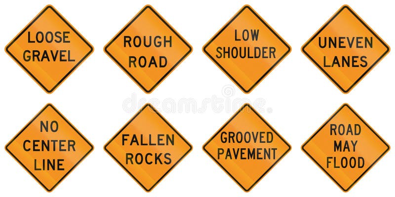 Temporary United States MUTCD Road Signs Stock Illustration ...