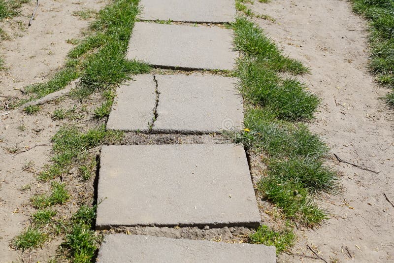 Temporary Walkway through the Lawn Stock Image - Image of surface ...