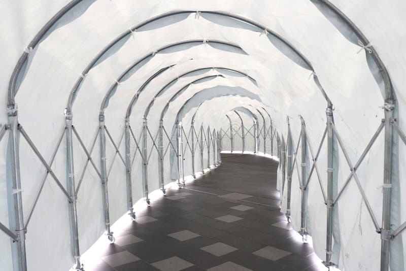 Temporary Walkway Tent for Preventing Rain Stock Photo - Image of ...