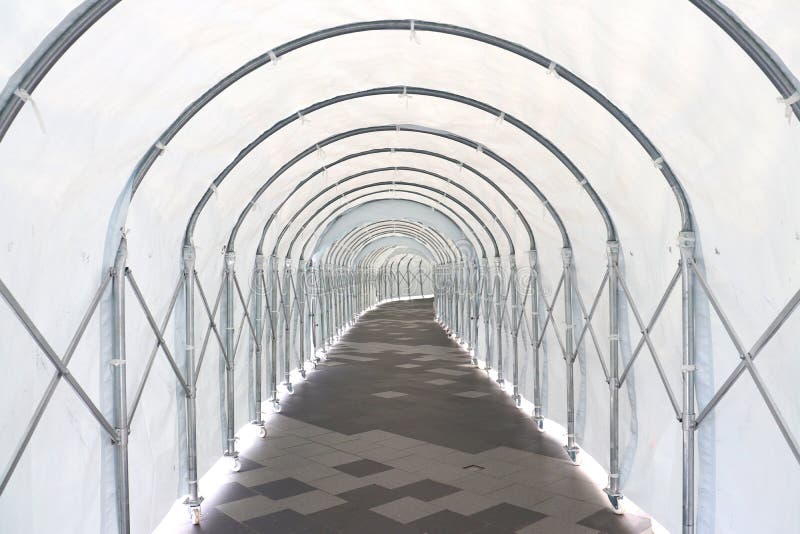 Temporary Walkway Tent for Preventing Rain Stock Image - Image of ...