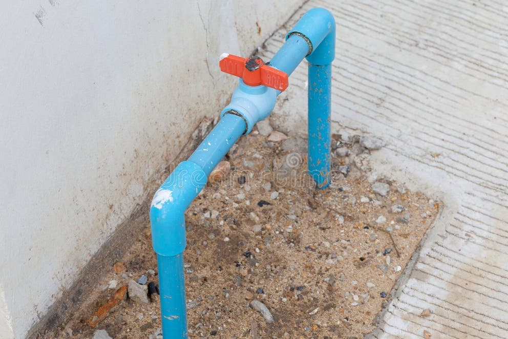 Temporary water pipe meter stock photo. Image of device - 107665472