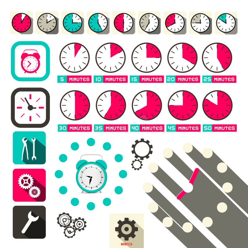 Ensemble De Symboles De Temps Illustration de Vecteur - Illustration du ...