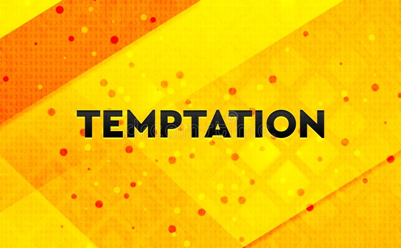Temptation Abstract Digital Banner Yellow Background Stock Illustration ...
