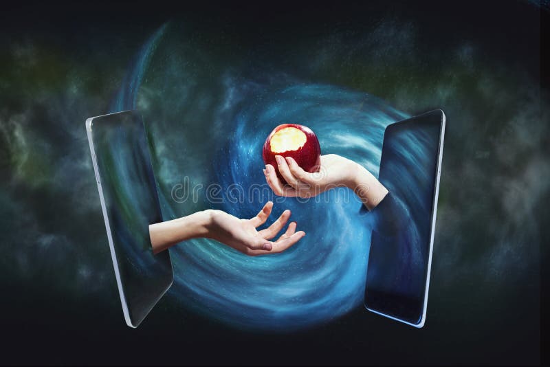 The Temptation of Knowledge, Internet Access Stock Photo - Image of ...