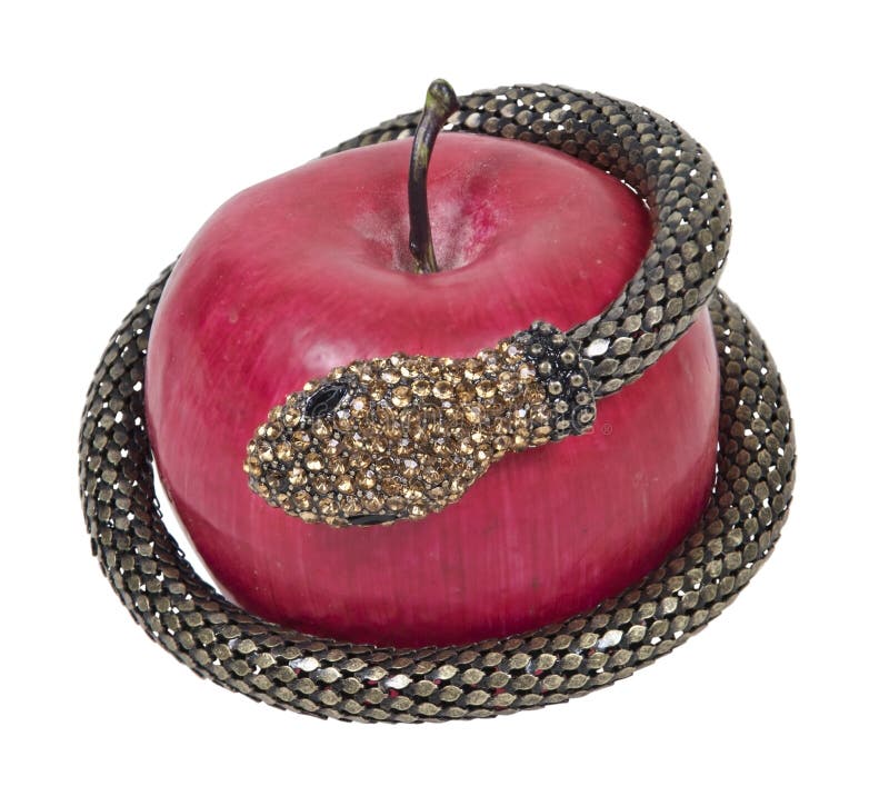 Temptation with Snake and Apple Stock Image - Image of jewels, aroma ...