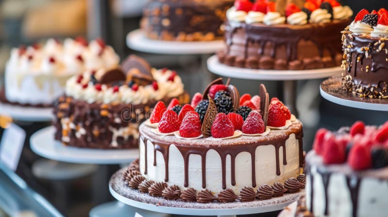 Assorted Cakes on Table - Sweet Delights for Any Occasion Stock Image ...