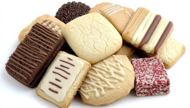 A Tempting Assortment of Delicious Cookies and Biscuits, Isolated on a ...