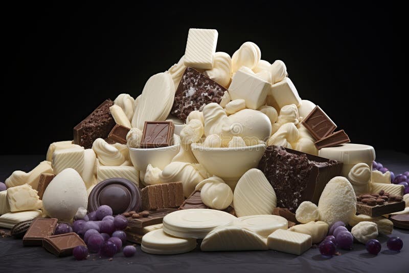 Assorted Chocolate Delights on Dark Background Stock Illustration ...