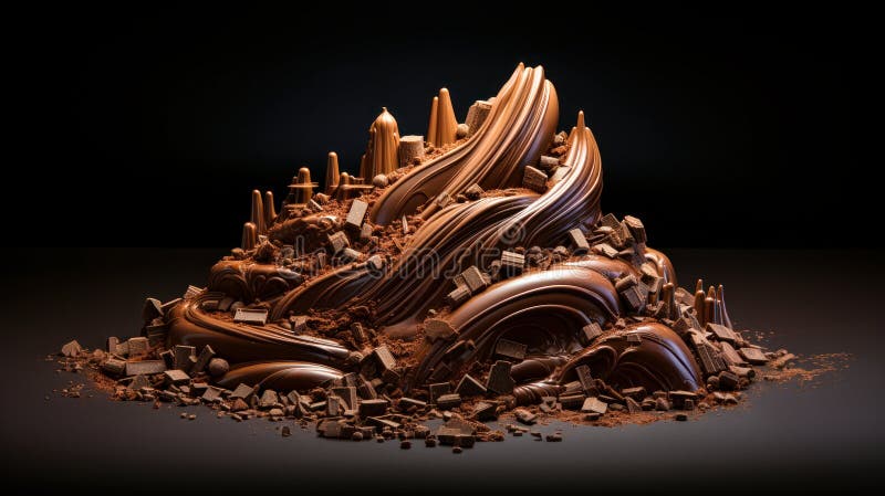 Tempting Chocolate Mountain Abstract Brown Delight Stock Illustration ...