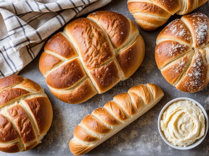 Tempting Display of Fresh Croissants and Rolls in Modern Kitchen ...