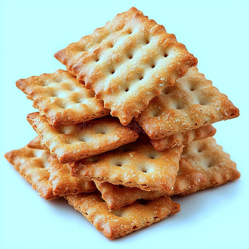 Stack of Crispy Crackers Delicious Snack Food Photography Isolated on ...
