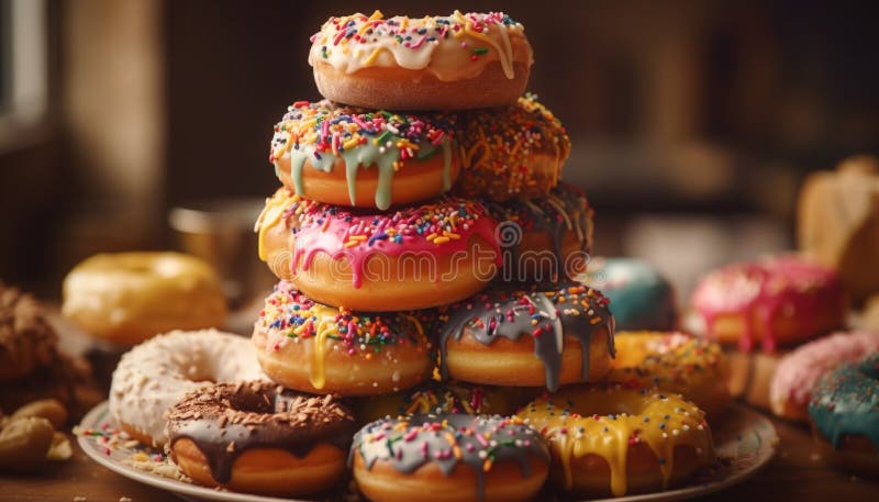 A Tempting Stack of Homemade Glazed Donuts with Strawberry Icing ...