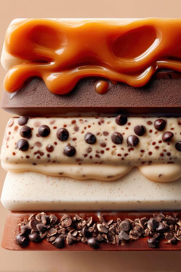 A Tempting Stack of Layered Dessert with Caramel Dripping Over ...