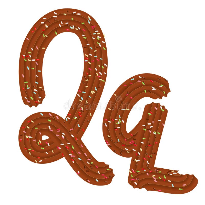 Tempting Typography. Font Design. 3D Letter Q of the Chocolate Cream ...