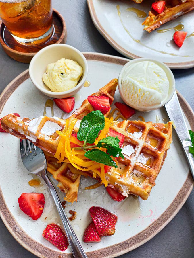 Tempting Waffle stock image. Image of breakfast, produce - 265117883