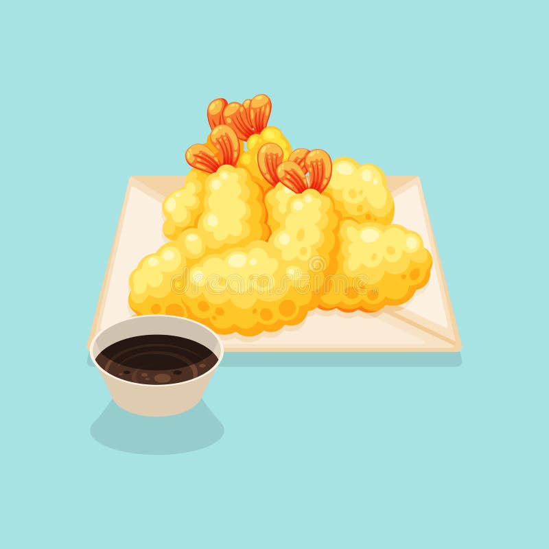 Tempura Background. Design with Cartoon Style Stock Vector ...