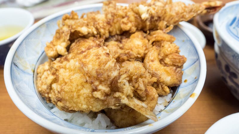 Tempura Bowl/rice Bowl Toppeb Stock Photo - Image of food, looking ...