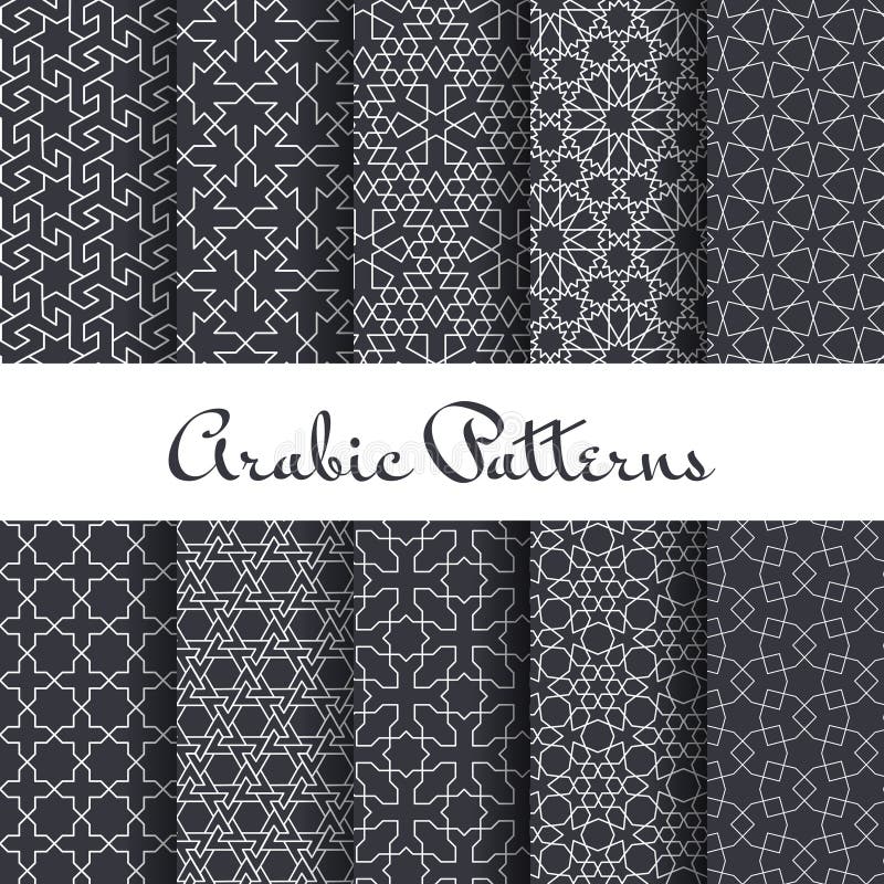 Ten arabic patterns set stock vector. Illustration of muslim - 55138380