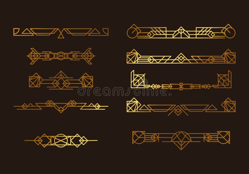 Ten art deco frames stock vector. Illustration of luxury - 241420784