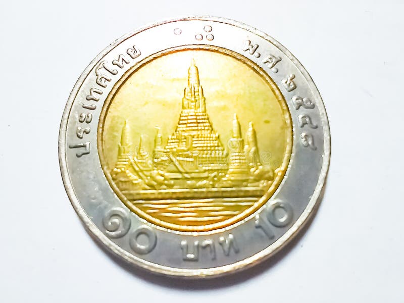 Ten Baht. Thailand coin stock image. Image of money - 265806007
