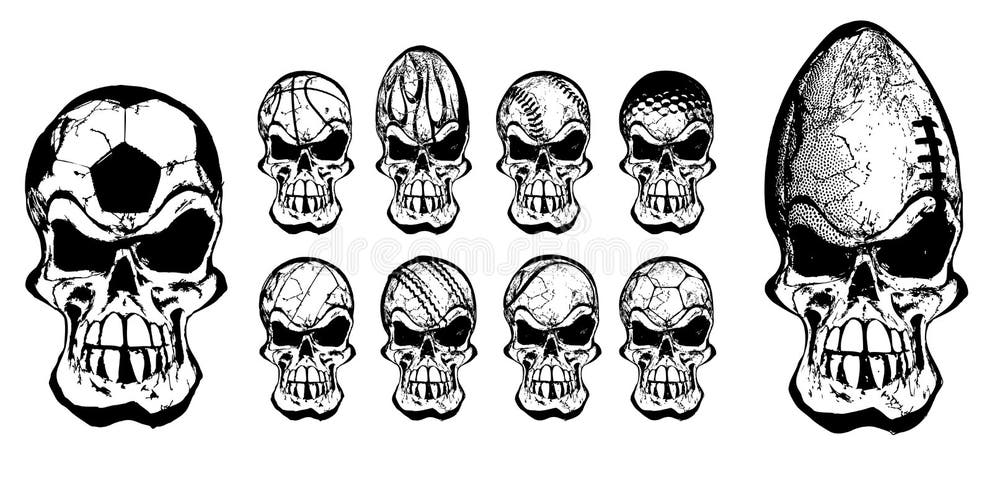 Ten ball skulls stock vector. Illustration of emotion - 23420095