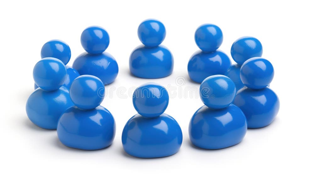 Ten Blue Figures are Positioned in a Circular Formation, Representing ...