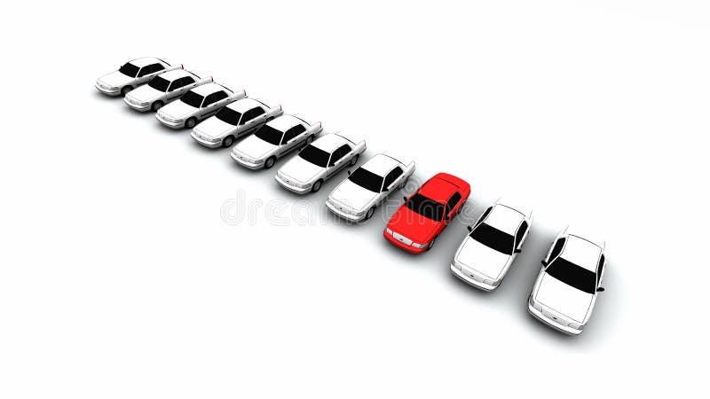 Ten Cars, One Red! stock illustration. Illustration of white - 16490208