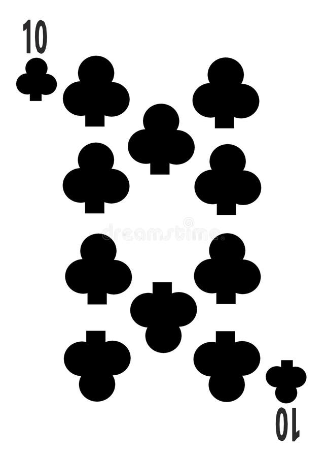 The Ten Of Clubs Card In A Regular 52 Card Poker Playing Deck Stock ...