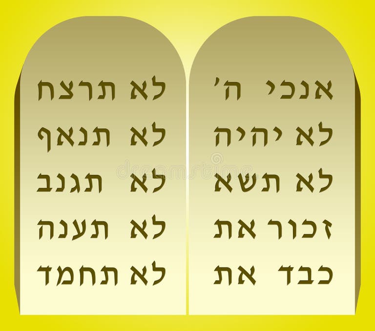 Ten Commandments Hebrew Stock Illustrations – 739 Ten Commandments ...