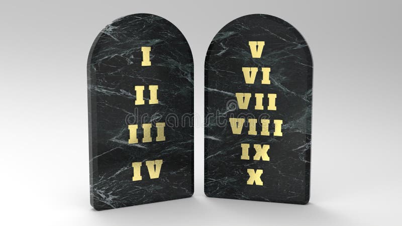 The 10 Ten Commandments of GOD Written on Tablets of Stone Given To ...