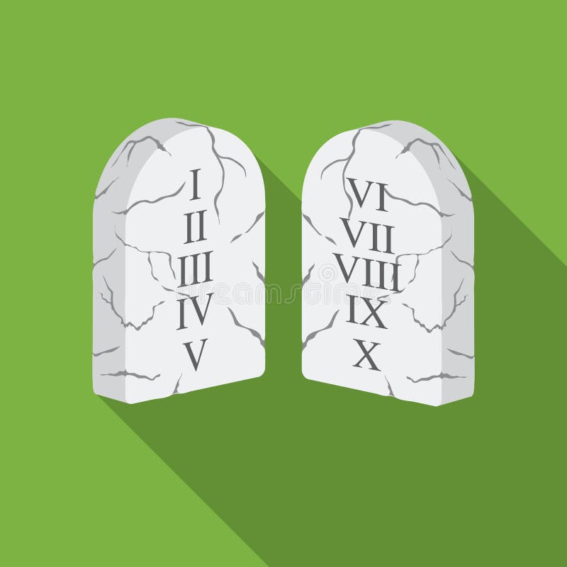 Ten Commandments Icon in Flat Style on White Background. Religion Symbol Stock Vector ...