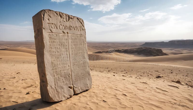 Ten Commandments Monument Standing Tall in Desert Landscape Under ...