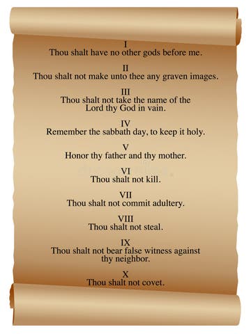 Ten Commandments Scroll stock vector. Illustration of adultery - 19037038