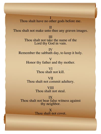 Ten Commandments Scroll stock vector. Illustration of adultery - 19037038