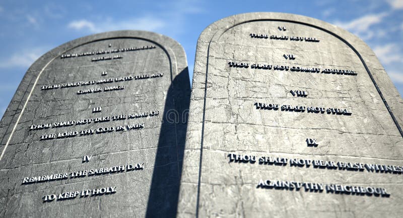 Ten Commandments Standing in the Desert Stock Photo - Image of catholic ...