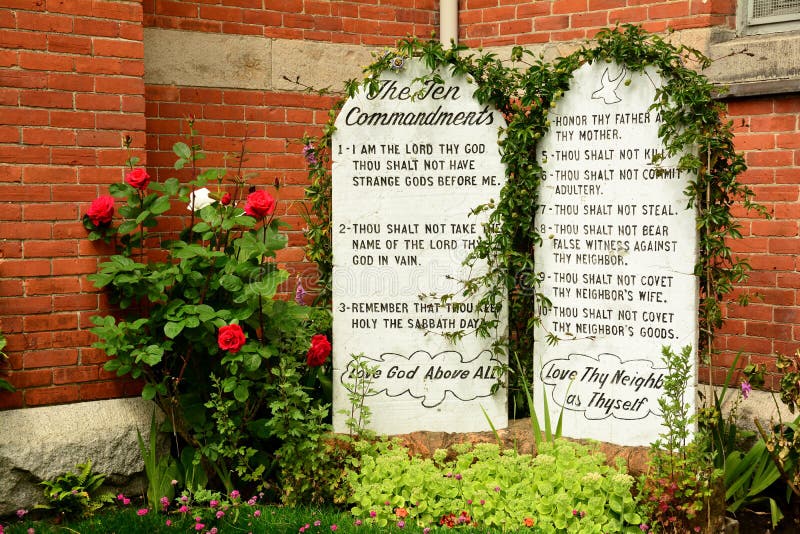 The Ten Commandments or Decalogue Editorial Image - Image of church ...