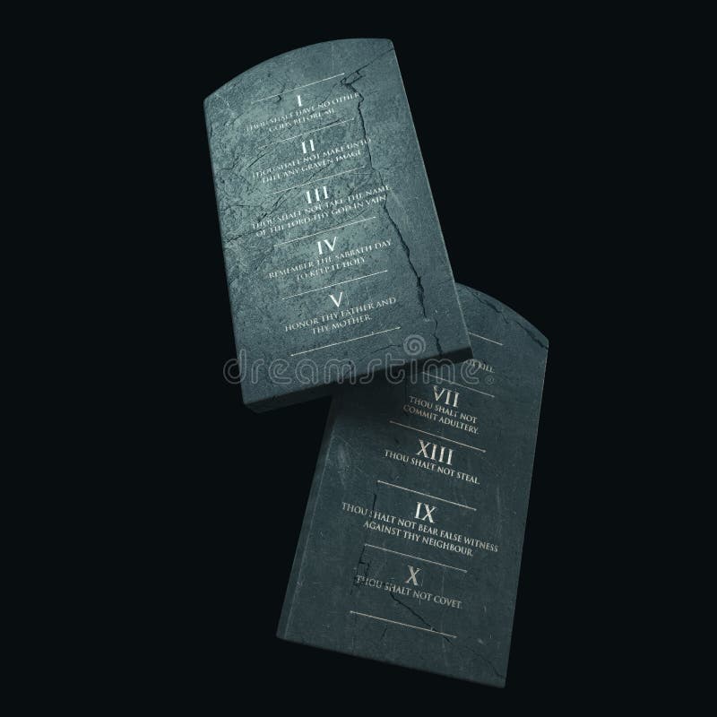 Ten Commandments Stone Tablets Stock Illustration - Illustration of ...