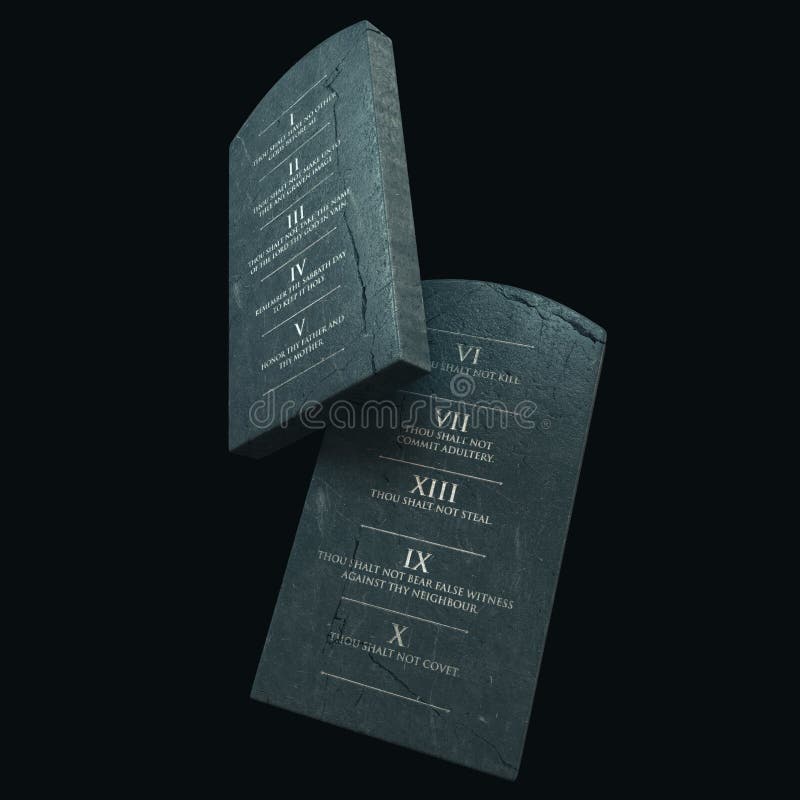 Ten Commandments Stone Tablets Stock Illustration - Illustration of ...