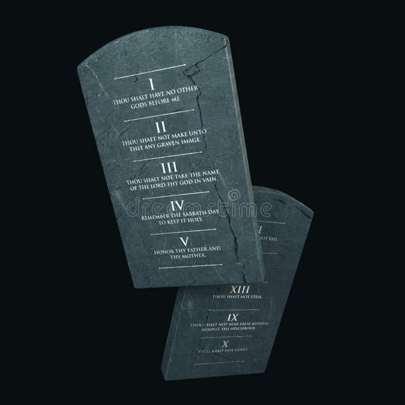 Ten Commandments Stone Tablets Stock Illustration - Illustration of ...